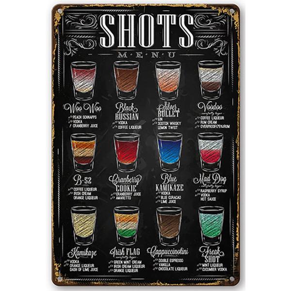 【商品概要】オシャレなカクテルデザインのレトロ看板です。カフェ、バーなどのインテリアとして雰囲気を演出します。ヴィンテージ風デザインでオシャレなアメリカンスタイルを演出【簡単取り付け】プレート四隅に取り付け穴あり【サイズ】縦:30cm　横:...