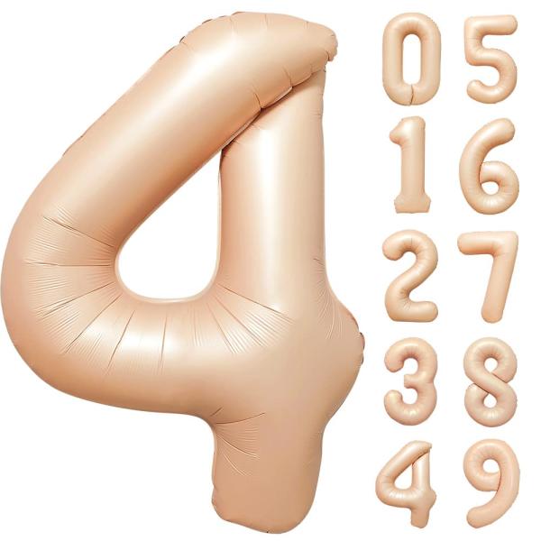 【商品概要】【商品説明】【数字バルーン90cm】流行りのアイボリーのくすみカラー。数字4のビックサイズのアルミ風船です。他のお誕生日飾り付けと一緒に飾るのもGOOD！【こんなシーンで活躍】4歳のバースデーパーティーに。ウエディングの装飾、大...