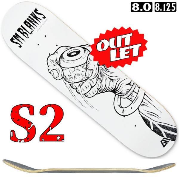 SMBLANKS（エスエム）のSMハンド白デザインデッキ【しっかりプレス S2】です。8.0、8.125 からお選び下さい。★注意★ツイストBグレードのため価格抑えてあります。画像2枚をご確認ご納得の上ご購入下さいm(_ _)mBグレードは...