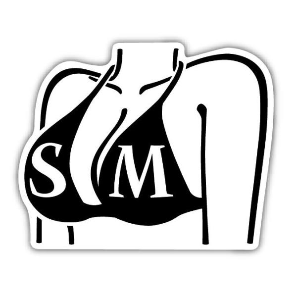 SMBLANKSの【SMブラ】デザインのステッカーです。インパクト絶大です。車やデッキなどに貼って下さい！サイズは約8.1cm x 6.8cmです。強粘着で湿気に強いワンランク上の材質です。SMBはステッカーの品質にもこだわっています。SM...