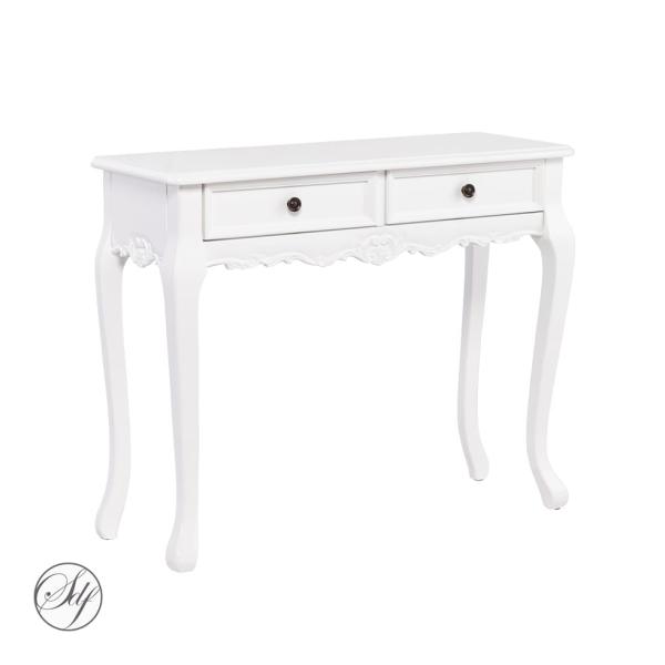 ■商品紹介限られたスペースでも取り入れやすくするため、奥行きを狭く設計したコンソールテーブル優雅な曲線を描く猫脚と、控えめながらも気品漂う彫刻をあしらった一台です。姫系からクラシカルなどヨーロピアンな雰囲気にぴったり。■サイズ：W 86×D...