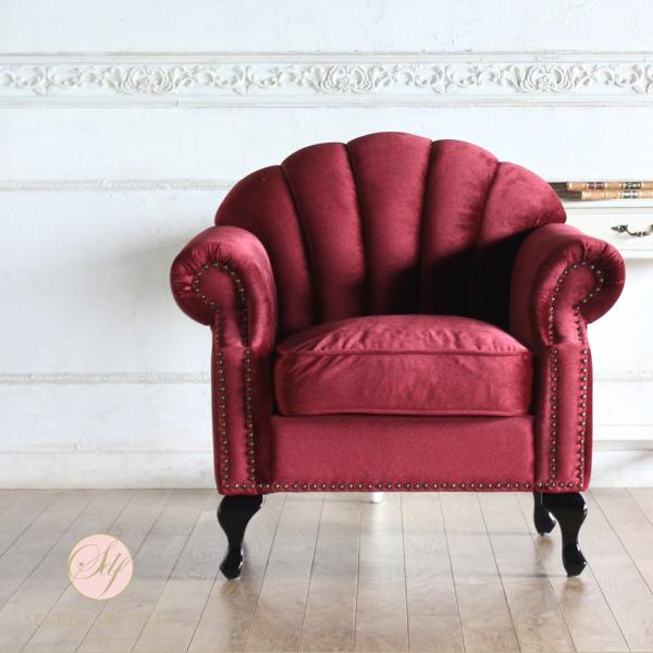 印象的で個性的なデザインのシェル型ソファ"Shellfa"ありそうでなかったフェミニンなフォルムでインテリアをラブリーにコーディネート姫系 プリンセス、ゴシックスタイルのお部屋に、また店舗様にも彩を添える煌びやかな1台ですお好みのカラーが必...