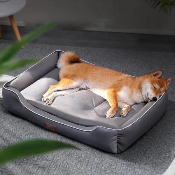 【複数の色とサイズ】グレー、グリーン、からお選びいただけます。環境に応じて適切な色をお選びいただけます。さまざまなサイズもあります。【快適多様なサイズ】中綿は高反発PP綿を採用し、ペットの睡眠の質を向上させます。サイズに関わらず、中型、大型...