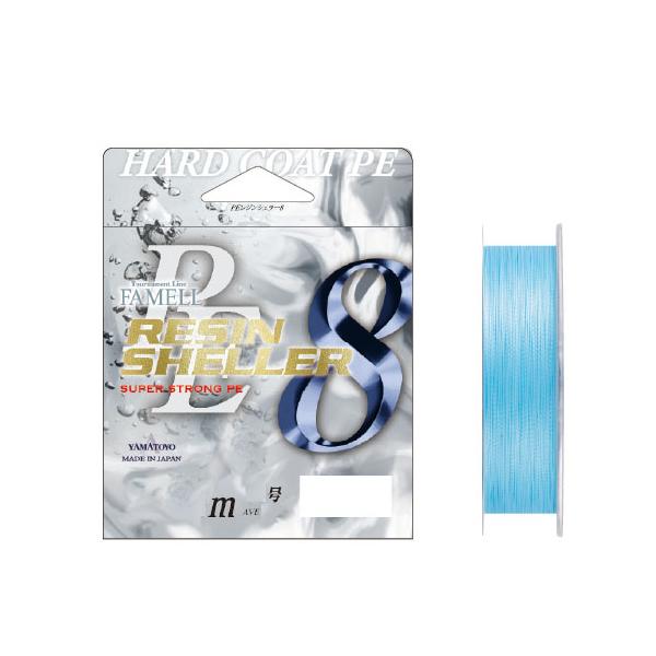 PE RASIN SHELLER 8 ライン断面が真円に近く滑らかな糸質の8ブレイドにハード樹脂コーティングすることで、適度な硬さを生み出しました。その適度な硬さは煩わしいロッドガイド部へのライン絡みを軽減し、PEで発生しやすいエアノットを...