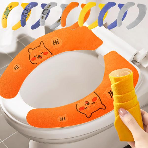 [カンタン貼り付け洗える便座カバー]≪洗って繰り返し使える貼り付けタイプの便座カバー！≫かわいい柄物から定番の無地カラーまでご用意！◆シートタイプで貼り付けるだけ♪着脱簡単！◆便座のサイズや形に合わせてハサミでカット可能！◆汚れたら水洗いO...