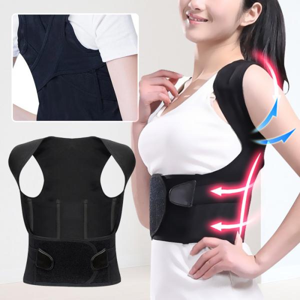 [男女兼用 猫背姿勢矯正サポーター]≪肩甲骨を引き寄せてぐっとキレイな姿勢に！≫血行不良、肩こり、腰痛などつらい猫背にお悩みのあなたへ！◆背中から肩甲骨を引っ張るクロス構造のパワーライン◆バストを整え、腰部から腹にかけてウエストを引き締め◆...