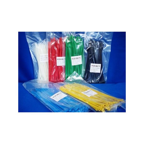 結束バンド(インシロック)(ケーブルタイ)【材質】ナイロン66　　【色】　黄色【サイズ】長さ200mm×幅　4.8mm　引っ張り強度　18kg【入数】100本
