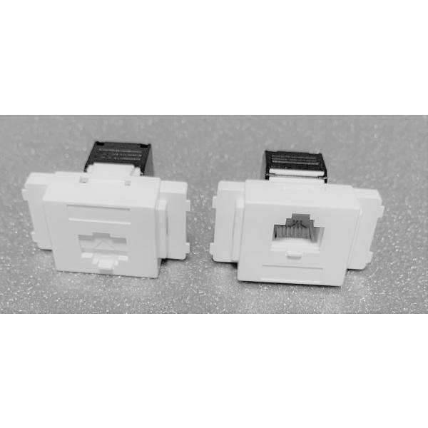 CAT.6A UTP 専用工具不要　JISプレート埋め込み用モジュラージャック　１個CAT.6Aの構築を簡単確実に行えます。10Gbps 500MHz対応製品の特徴*専用工具不要　カッター　鋏は最低用意してください。*取り付けをより簡単かつ...