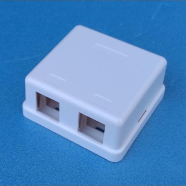 ２ポート集合ローゼットケースLAN 電話　自由配置最大2回路までモジュラージャックを内蔵できます。電話用・<br>kj2-c3-64 <br>1014c <br>LAN用<br>CAT.5e ...