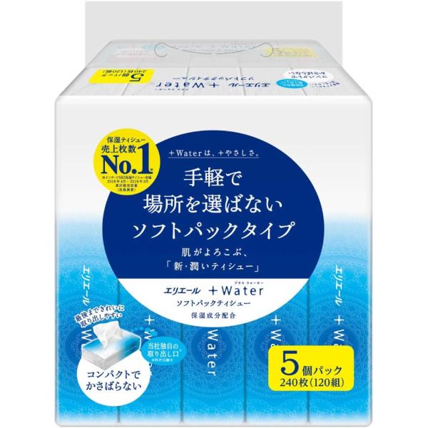 繊維の毛羽立ちが少なく、なめらかな表面エリエール＋Waterは、繊維が水分を吸収することで繊維が太くなめらかになり、肌へのダメージが少なく潤いを逃しにくい。何度、鼻をかんでも痛くなりにくいので、鼻が赤くなったりヒリヒリしたりといった経験があ...