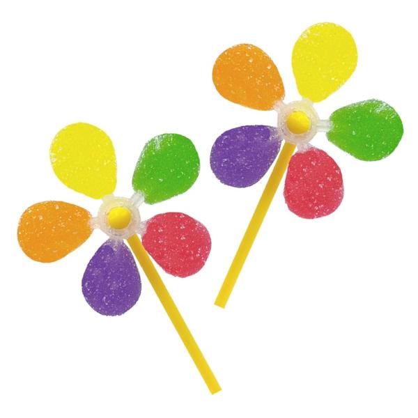 「商品情報」商品の説明くるくるまわって楽しい!! おいしい!! 風車グミ。 マンゴー、りんご、いちご、ぶどう、オレンジ風味のどこか懐かしいけど、かわいいハイブリッド駄菓子!!原材料・成分マルトースシロップ、砂糖、ぶどう糖／pH調整剤、増粘多...