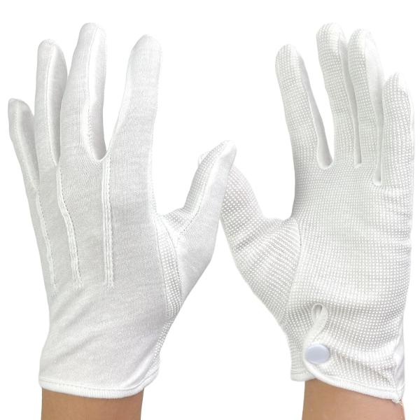 「商品情報」「主な仕様」■素材：　掌／綿　PVCドット加工　、　甲／綿■サイズ：S、M、L、LL■スタイル：マチ付き、3本飾り、手首プラホック■数量：1双、3双、5双※大変申し訳ございませんが、平日営業の為、土日祝日やGW、お盆休み、年末年...