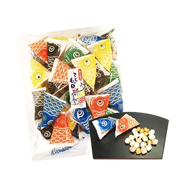 「商品情報」商品の説明カラフルな5種類のこいのぼりがプリントされた小袋にあられが約10粒入っています。 たっぷり約46個入りなので、お配りやイベント等で活躍します。 小袋のデザインはランダム封入の為、全種類入っているとは限りません。原材料・...