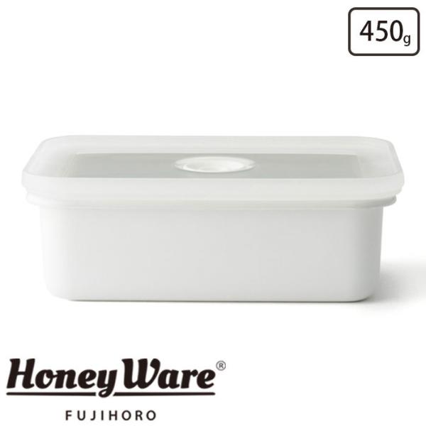 サイズ:約 幅15×奥行10×高さ8.5（cm）素材:本体：ほうろう用鋼板ふた：ポリプロピレン・シリコーン容量:700ml重量:約300g生産国:タイ製●業務用の450gのバターがちょうどよく収まるバターケースです。●2重構造のガスケットに...