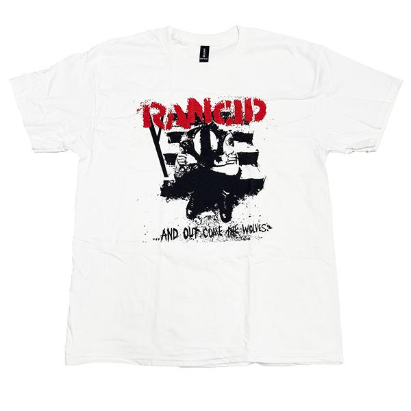 RANCID (ランシド) AND OUT COME THE WOLVES ARTWORK Tシャツカラー : ホワイト素材 : 100%コットンサイズM = 着丈 約72cm：身幅 約49cmL = 着丈 約73cm：身幅 約55cmXL...