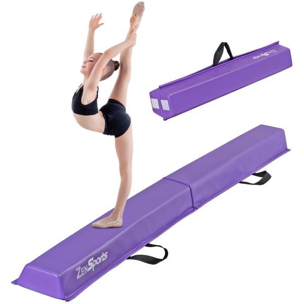 【商品仕様】カラー：パープル本体サイズ：長さ182.9×上面幅10.4×下面幅15.2×高さ7.6cm折りたたみ時サイズ：長さ91.4×幅15×高さ15cm重さ：0.85kg耐荷重：73kg素材：PVCレザーカバー、EPEフォーム充填。軽量...