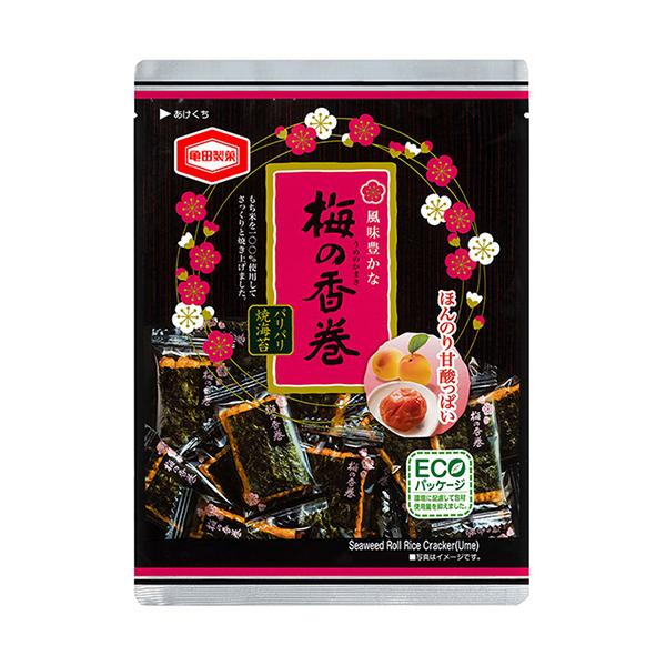 (商品説明)遠赤製法で海苔がパリパリ！もち米を100％使った梅風味の海苔巻あられ。(原材料）もち米（中国産）、しょうゆ、のり、砂糖、果糖、乾燥しそ葉、梅酢、はっ酵調味料、乾燥梅肉、魚介エキス調味料、食塩／加工でん粉、調味料（アミノ酸等）、着...