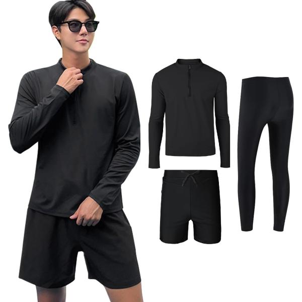? 【セット内容】ラッシュガード・ショートパンツ・レギンスのフルセット入った3点セットで色々買い揃えたりする手間なく、買ってすぐ使用できるのが嬉しい！ショートパンツはさらっとた肌触りで履き心地抜群です。レギンスも付いているので、足先まで日焼...