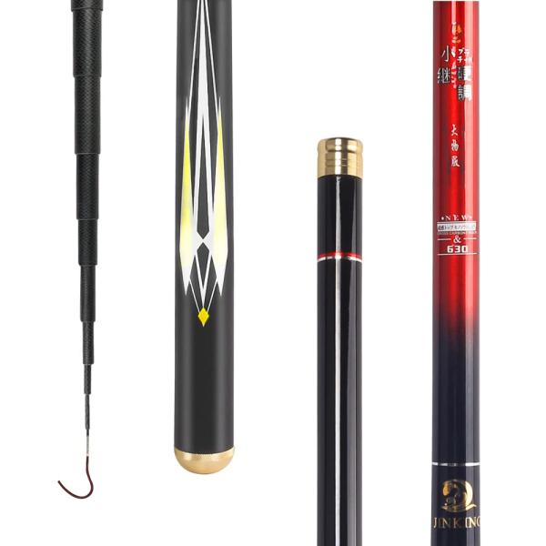 材質:炭素繊維色:レッド釣りテクニック:川、渓流竿、海商品の重量:0.25 グラム? 商品仕様 全長:7.2M、仕舞寸法:77cm、継数:12本、先径:1.0mm、元径:22mm、自重:290g、カーボン含有率98.5％。? 360度回転リ...