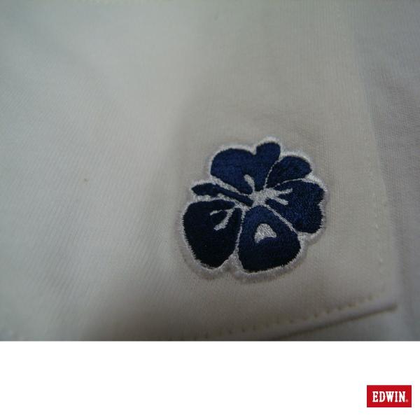 EDWINのHAWAIIAN ポケット TEEET5727-318サンプル写真にはMサイズを着せました。人体サイズはバスト94cm ウェスト80cmです。（出来上がり寸法）               　   身丈　  胸囲 　 肩幅   ...