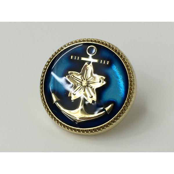 海上自衛隊のシンボルである桜イカリのマークのピンバッチ。●サイズ：直径20mm●材質：真鍮