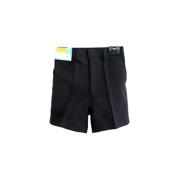 小学生の制服半ズボンBB体【黒色】は、ノータックで丈が通常丈（3分丈・ショート丈）の学生服短パン。3分丈（ショートパンツ丈）ですが、トランクがズボン裾から見えないトランクス対応の長め丈で、下着がのぞくのが恥ずかしいお子様にオススメ。○BB体...