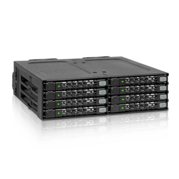 【発売日：2019年09月02日】8本7mm高さの2.5“SATA/SAS SSDデバイスを一つ5.25”空間スペースに収まるSATA 6Gpbs / SAS 12Gbps転送レートとホットスワップをサポートフルメタル構造で厳しい環境でも対...