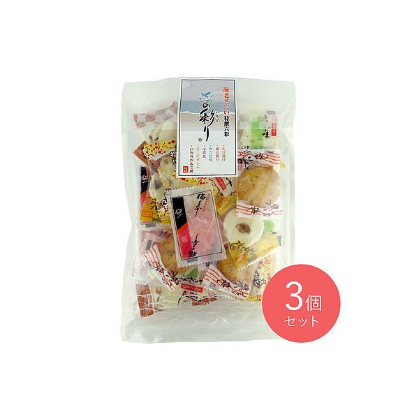 えび粗挽揚げ・梅の香り・わさび味・小花丸・チーズサンド・いかのがんこ焼の6種類のえびせんべいです。