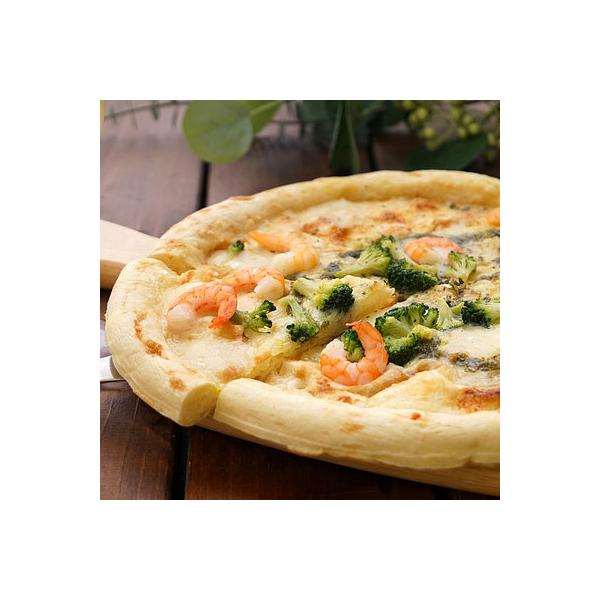 糸引きのよい、イタリア産モッツァレラチーズと、ジェノベーゼソースのさわやかな香り、ごろごろとしたブロッコリー・海老の具材感をお楽しみ下さい。