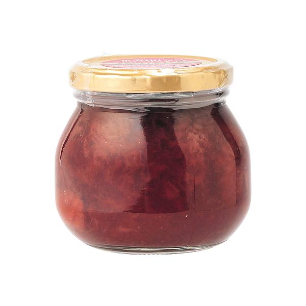 香りが良く色が明るい『サンアンドレアス種』と、果肉感が残りやすい『モントレー種』の2種類の苺を使用して仕上げました。糖度37度（低糖度）。