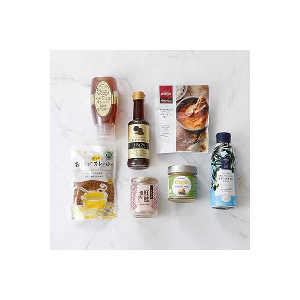 グロサリーの人気商品を7種類厳選して詰め合わせました。ご飯のおともや調味料、はちみつなど様々なお料理に使用できる便利なセットを送料込みでお届けします。
