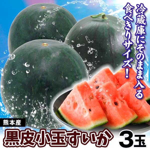 ●商品情報：日本一の名産地！熊本・植木町の甘味抜群シャリシャリすいかを、黒皮品種限定でお届け！盆地特有の寒暖差で磨かれ、歯触りと糖度の高さ、後味の良さが抜群。こちらは小玉ですが皮が薄く、皮際まで果肉がぎっしりで食べ応えあり！冷蔵庫にまるっと...