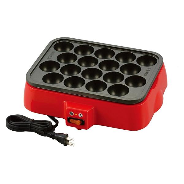 フッ素樹脂加工で、タコ焼をクルクルかえせます。プレートは着脱式だから丸洗いOK！。HOMESWAN 着脱式角形電気たこ焼器NT-400