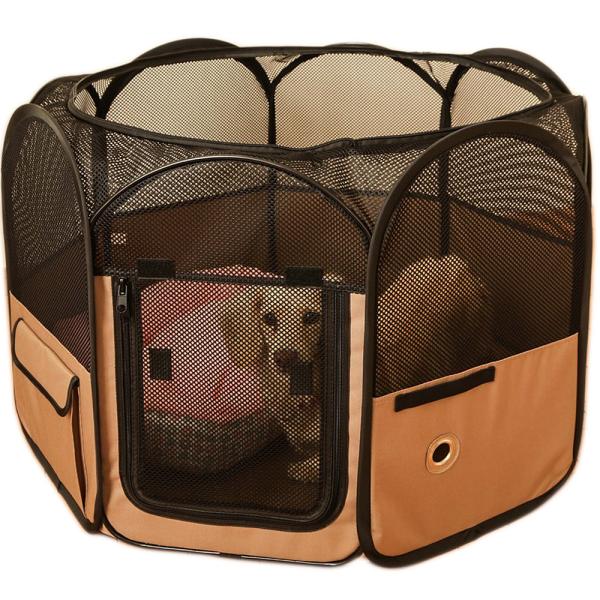 組み立てが簡単で、コンパクトに折りたためるソフトサークルです。外出先や、急な来客、災害時の緊急対策、アウトドアでの利用にも便利です。持ち運びに便利なキャリングバッグ付きです。愛犬の様子がよくわかる上半分メッシュ加工です。通気性も抜群です。汚...