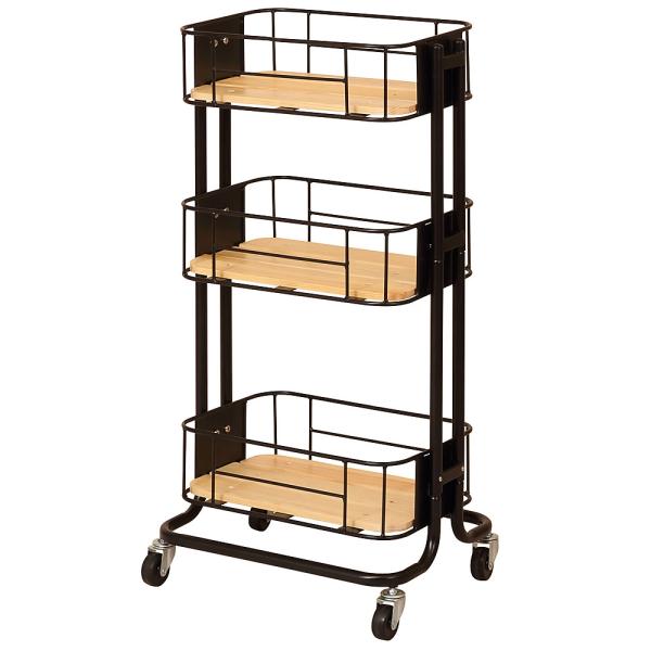 レトロな自転車の前カゴをモチーフにしたブルックリンスタイルのワゴンです。キッチンやランドリー、ワークスペースでちょっとした小物を収納するのにお使いいただけます。