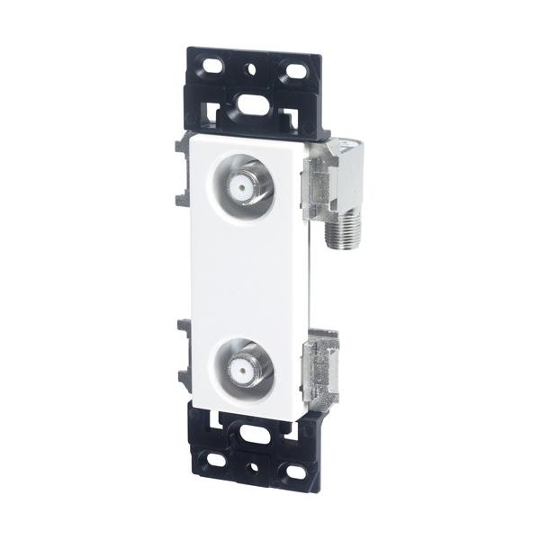 メール便で送料無料！パッケージから出して袋に入れさせて頂きます。※代引きは通常の送料がかかります。端末用　２端子型　BL認定品壁面TV端子フィルター付インピーダンス　75Ω　Ｆ形×2周波数帯域：10〜3224MHz寸法：高さ109.8ｍｍ×...