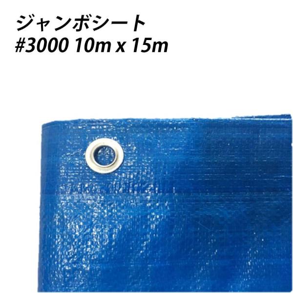 【法人取引】【代引不可】野積の時のカバーや雨風から商品を守るブルーシート 防水 厚手 #3000 10m x 15m 1枚 敷物 台風対策 花見 養生 レジャー アウトドア 雨よけ 運動会 家庭菜園 DIY作業 工具 大工 現場