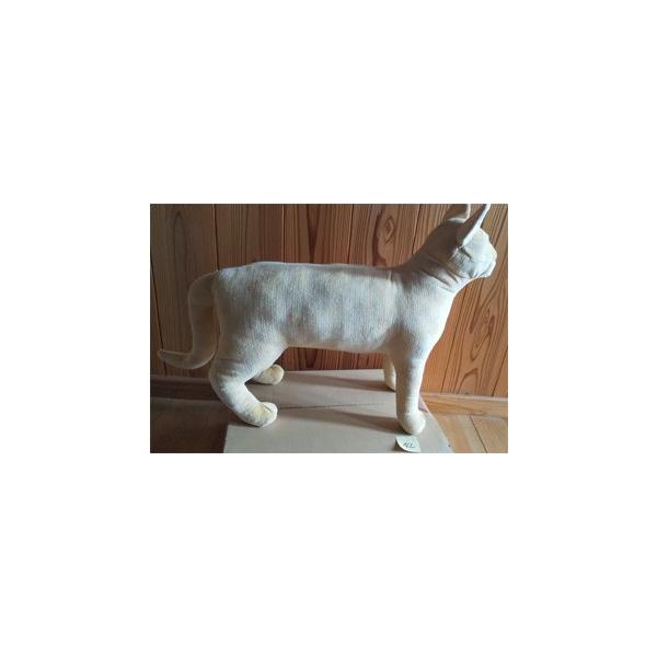 ネコ　トルソー　(親猫)　黄斑縞模様 042体高28cm体長37cm　(親猫　等身大)材料　布と綿 　重量0.5ｋｇ 製作　ミシン (但し綿詰めは腹下より接着縫合)本来のトルソーとしての役目は果たせるものと思います。布染めが上手くいかず に...