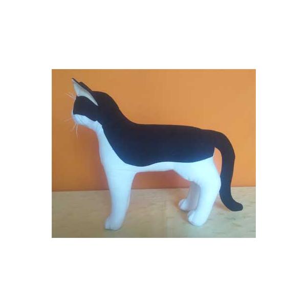 20220818sネコ　トルソー(中子猫)　はちわれI型外寸　13*W30(40)*H35(中子猫等身大)首回り22.5　体高24　体長30　胴回り36材料　布と綿 　重量0.35ｋｇ製作　ミシン (但し綿詰めは腹下より接着縫合)トルソー兼...