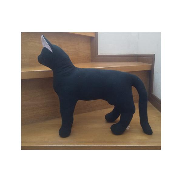 20220818sネコトルソー（中子型）黒色 1142（1141）ネコ トルソー（クロネコ）外寸　13*W28(46)*H24(32)中子猫型材料　布と綿 ミシンにて製作新型紙での製作品