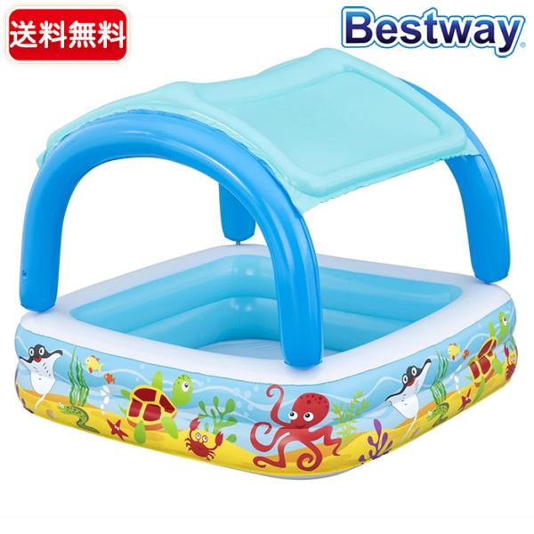 サイズ： 1.40 m x 1.40 m x 1.14 m（55インチ x 55インチ x 45インチ）商品内容： プール1、サンシェード1、修理パッチ1対象年齢： 3歳以上商品説明： Bestway Beach Buddyシェード付きプレ...