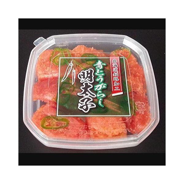 【発売日：2020年12月14日】＜商品情報＞（商品名）青とうがらし明太子（加工地）北海道　釧路（内容量）250ｇ（原材料名）すけそうだら卵巣(アメリカまたはロシア産)、食塩、発行調味料、青唐辛子、柚子、カツオエキス、醤油(大豆、小麦を含む...