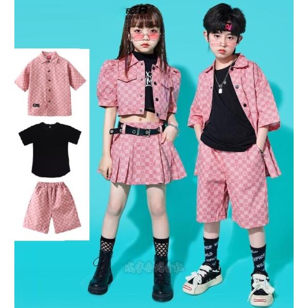 素材：ポリエステル・個性的で派手かわいいキッズのダンス衣装上下セット!!・ダンスコンテストやダンスの発表会などのチーム衣装におすすめ★海外製品の為、縫製基準が日本と異なるケースもあることから縫製が甘い・雑・糸の始末ができていない等が見受けら...