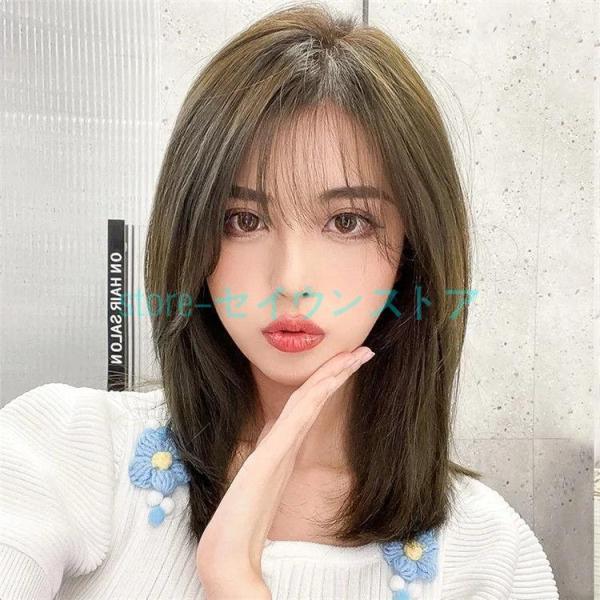 【品名】：レディースウイッグ【カラー】：全2色【素材】：耐熱性ファイバー【長さ】：約42cm【頭周り】：F(調節可能)【産地】：中国【アジャスターでサイズを調整できます。】ワード：ウィッグ ロング ショート　フルウィッグ 部分ウィッグ　つけ...