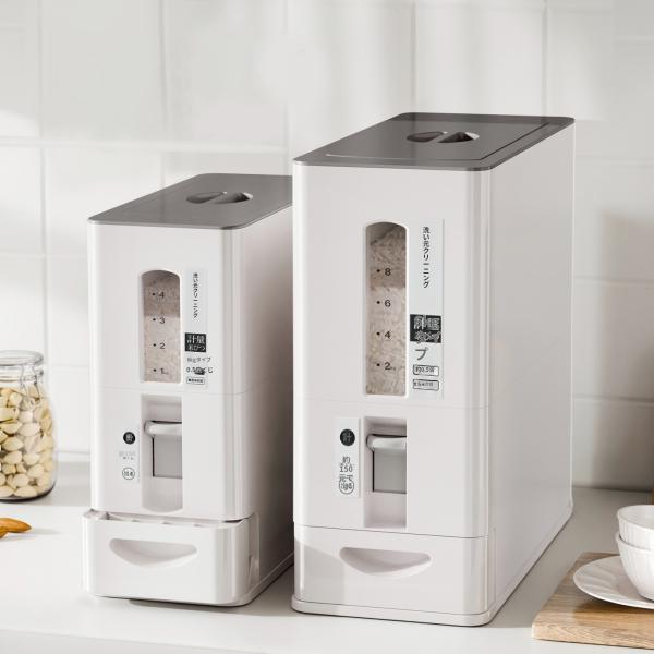 商品情報商品: 米びつ容量：6kg 12kg湿気を効果的に防ぐ、ベースは埃や水蒸気に対して密閉されています。 密閉された保管室は、小麦粉、砂糖、米、米、ナッツ、豆、穀物、スナック、ペットフードを保管するのに適しており、多くのスペースを節約し...