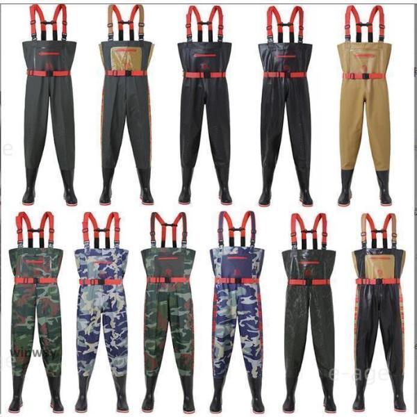 PVCウェーダー 防水 ウェーダー チェストハイウェーダー 胴長靴 厚手 除雪作業 ウェーダー 釣り 防水 チェストハイ 水陸両用スーツ 胴長 長靴