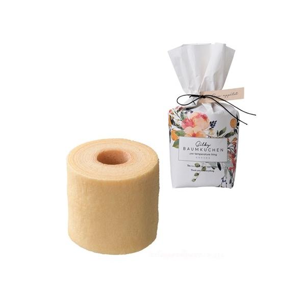 喜ばれる引き菓子・マ・シロ　シルキーバームクーヘン　低温焼成製法低温焼成バーム×１個入りです。最低温度でじっくり焼き上げた　しっとりバーム　最低温度限界まで温度を下げて、じっくりと焼き上げたバームクーヘンは焼き色が少なく、花嫁を連想させる白...