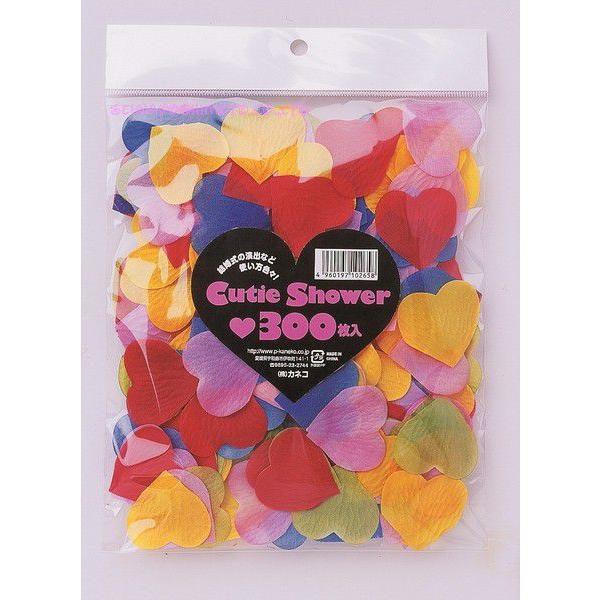 5袋限定にて特価、完売となります。人気の演出・フラワーシャワー 「キューティーシャワー」超キュート。ビビッドな5色のハート柄の花びらが300枚！挙式後のフラワーシャワーや二次会やミラーボールくす玉のな紙にも使えます。【商品サイズ・内容】●商...