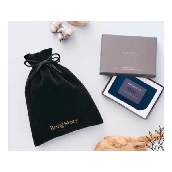 男性の方に贈るカタログギフト・マイプレシャス　メンズコレクション（ダンデコース）巾着ラッピングネイビー　カードタイプ送料500円です。（北海道・沖縄・離島は除く）カードタイプの選べるギフトに巾着にラッピングします。WEB（QRコード）のみか...