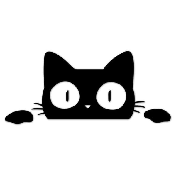 　　＼とてもかわいい猫シルエットのステッカー ／　車 バイク ボード 窓 ドア パソコン など、　平らなところならどこにでも貼れます。　車の小さなキズ、へこみなどを　さりげなく隠すこともできます！　サイズ：縦約6.2cm、横約14cm　数量：1枚